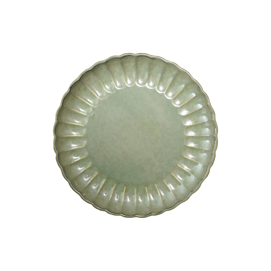 Stoneware Sage Fluted 10" Plate – The Gingham Buffalo