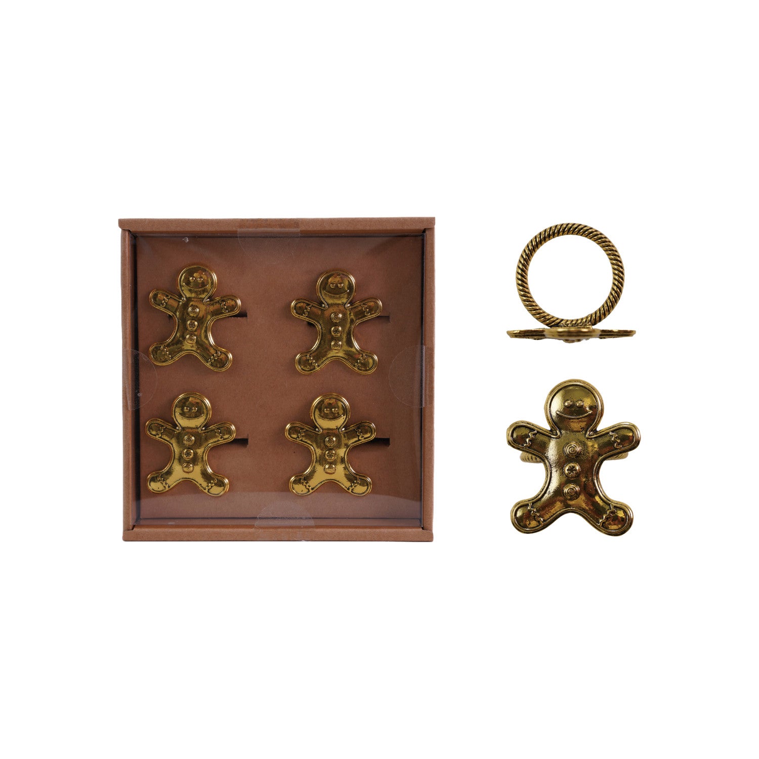 Zinc Alloy Napkin Rings with Gingerbread Men, Boxed Set of 4 – The ...